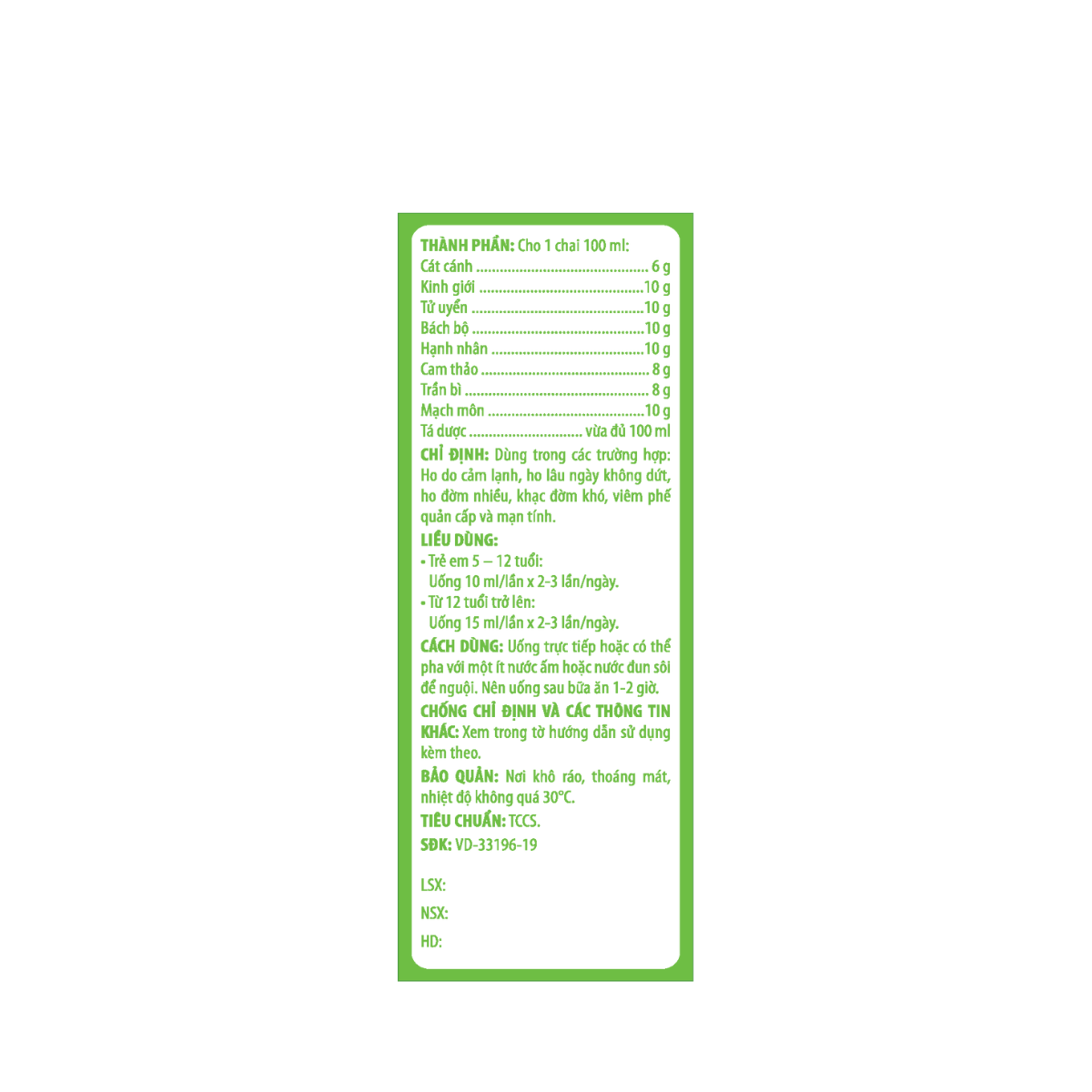 THUOC HO THAO DUOC - Bepharco