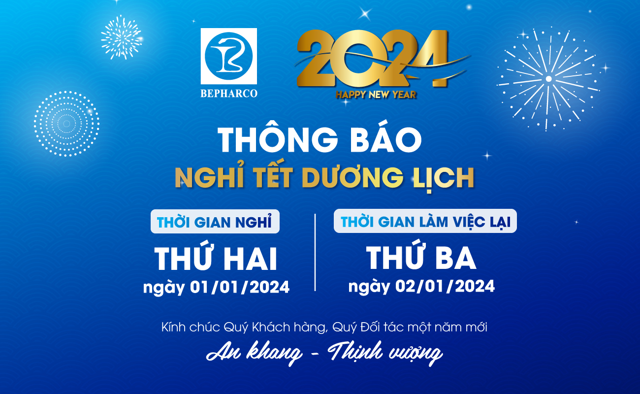 Thông Báo Lịch Nghỉ Tết Dương Lịch 2024 Bepharco